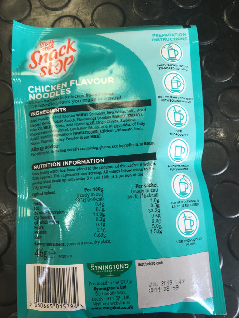 Mug Shot Snack Stop Chicken Noodle 46g & Low Price Foods Ltd