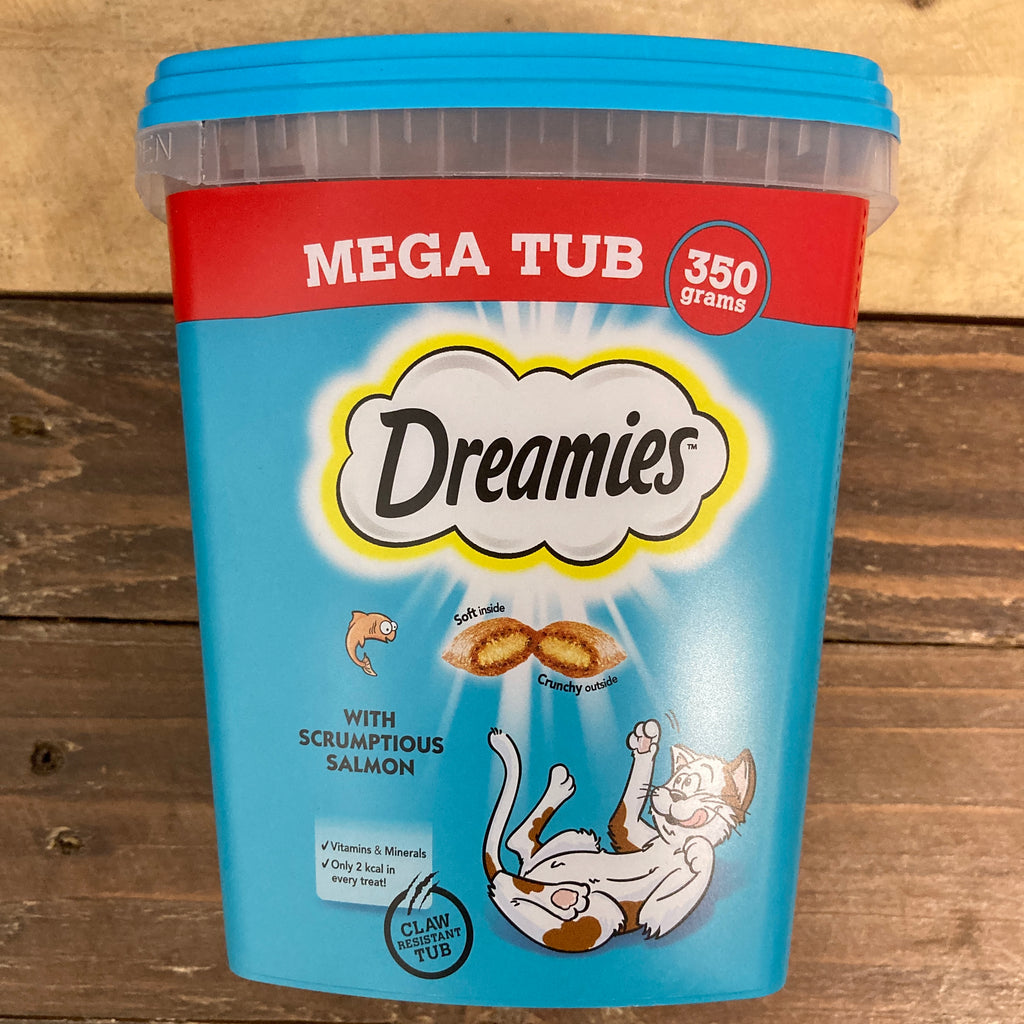 2x Dreamies Cat Treat Biscuits with Salmon Mega Tub (2x350g) & Low ...