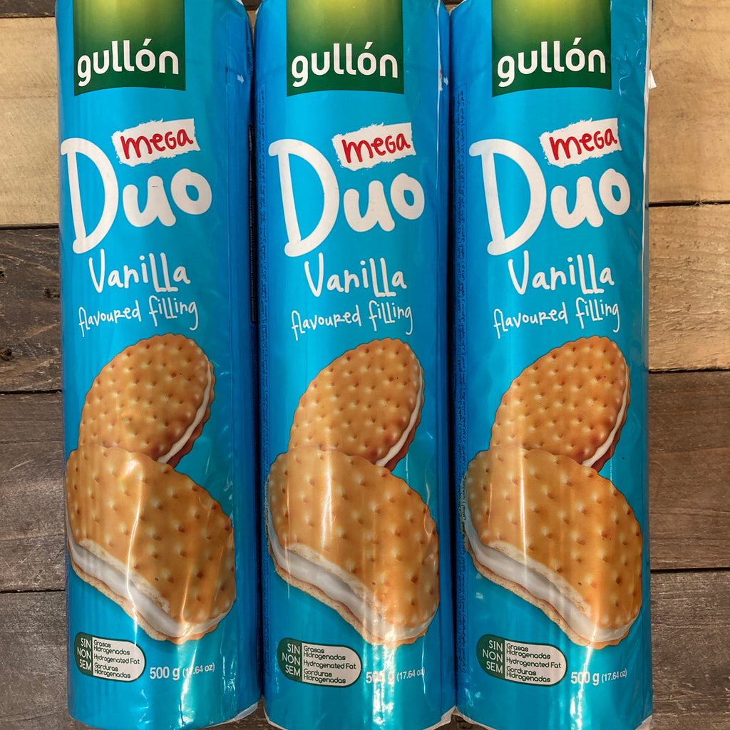 3x Gullon Mega Duo Vanilla Biscuits (3x500g) & Low Price Foods Ltd