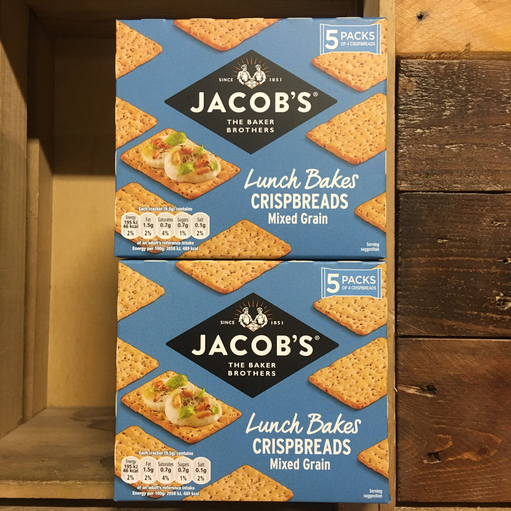 2x Jacob's Mixed Grain Lunch Bakes Crispbreads (2 Packs of 5x38g) & Low ...