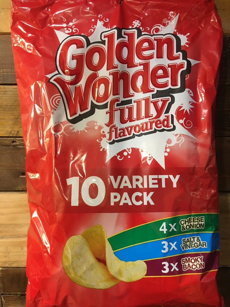 Golden Wonder 10 Pack Variety Crisps (10x25g) & Low Price Foods Ltd