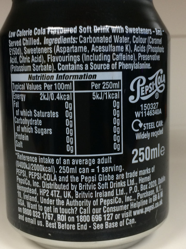 Pepsi Max Case of 24x 250ml cans & Low Price Foods Ltd