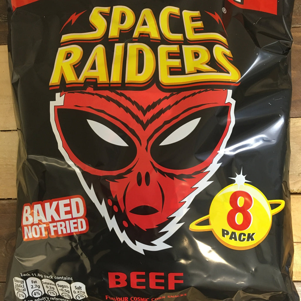 24x Space Raiders Beef Flavour Cosmic Corn Snacks (3 Packs of 8x11.8g ...