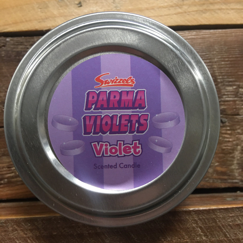 Swizzels Parma Violets Scented Candle Tin 85g & Low Price Foods Ltd