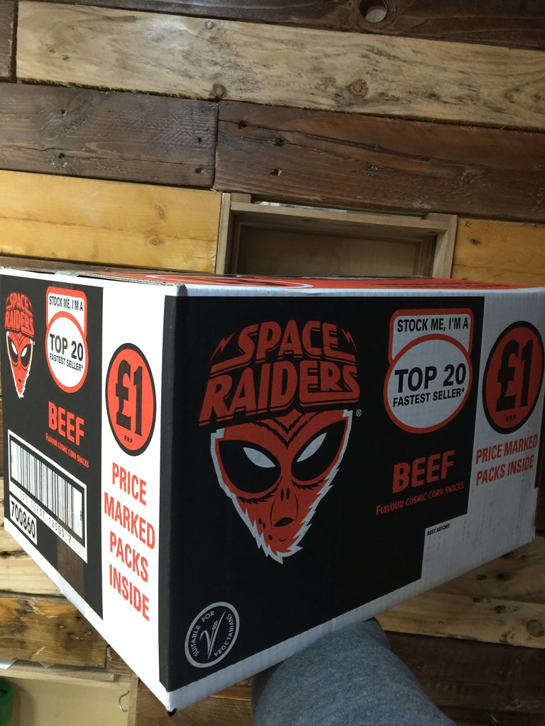 12x Space Raiders Beef Flavour Cosmic Corn Snacks 86.5g & Low Price ...