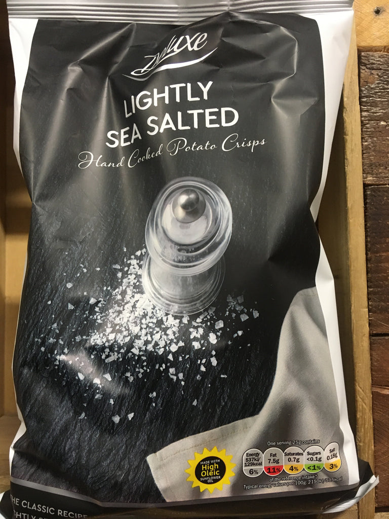 Deluxe Lightly Sea Salted Hand Cooked Crisps 150g & Low Price Foods Ltd