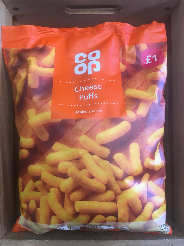 Co-Op Cheese Puffs Maize Snacks Sharing Bags 150g & Low Price Foods Ltd