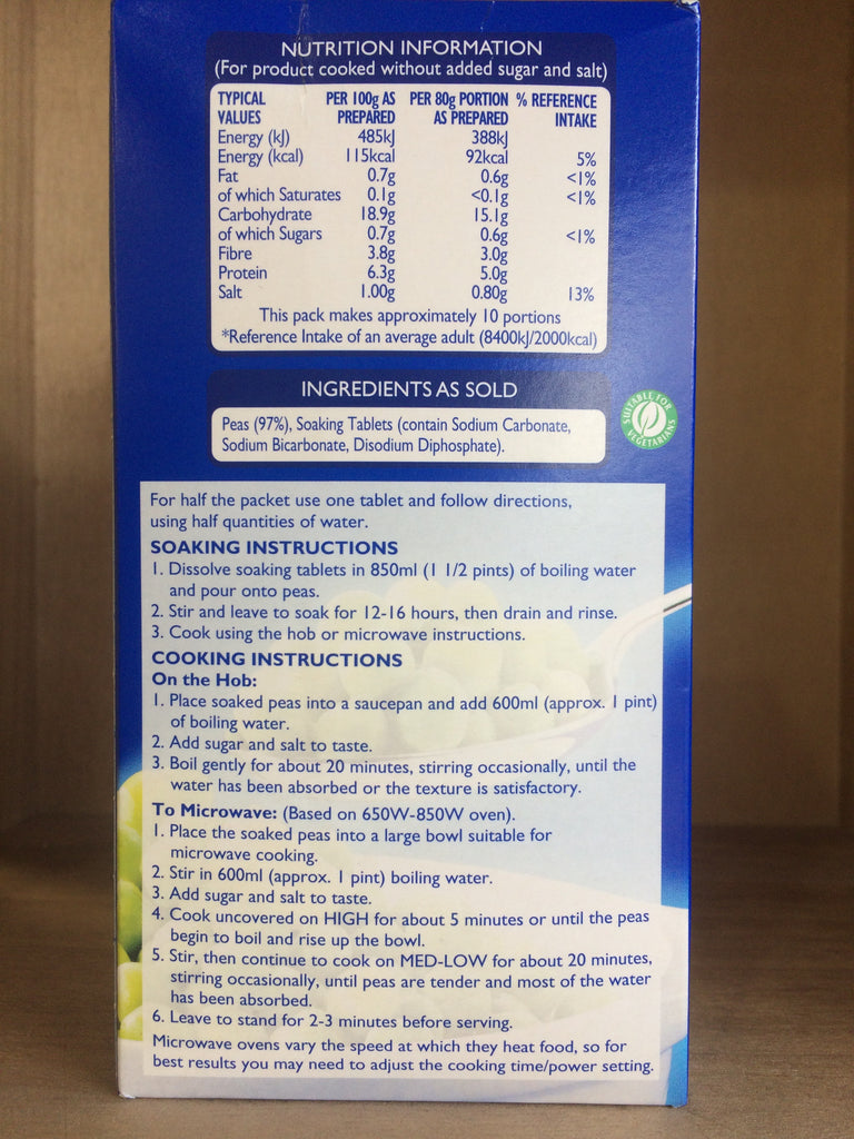 Batchelors Bigga Dried Peas Selected Marrowfgats 250g & Low Price Foods Ltd