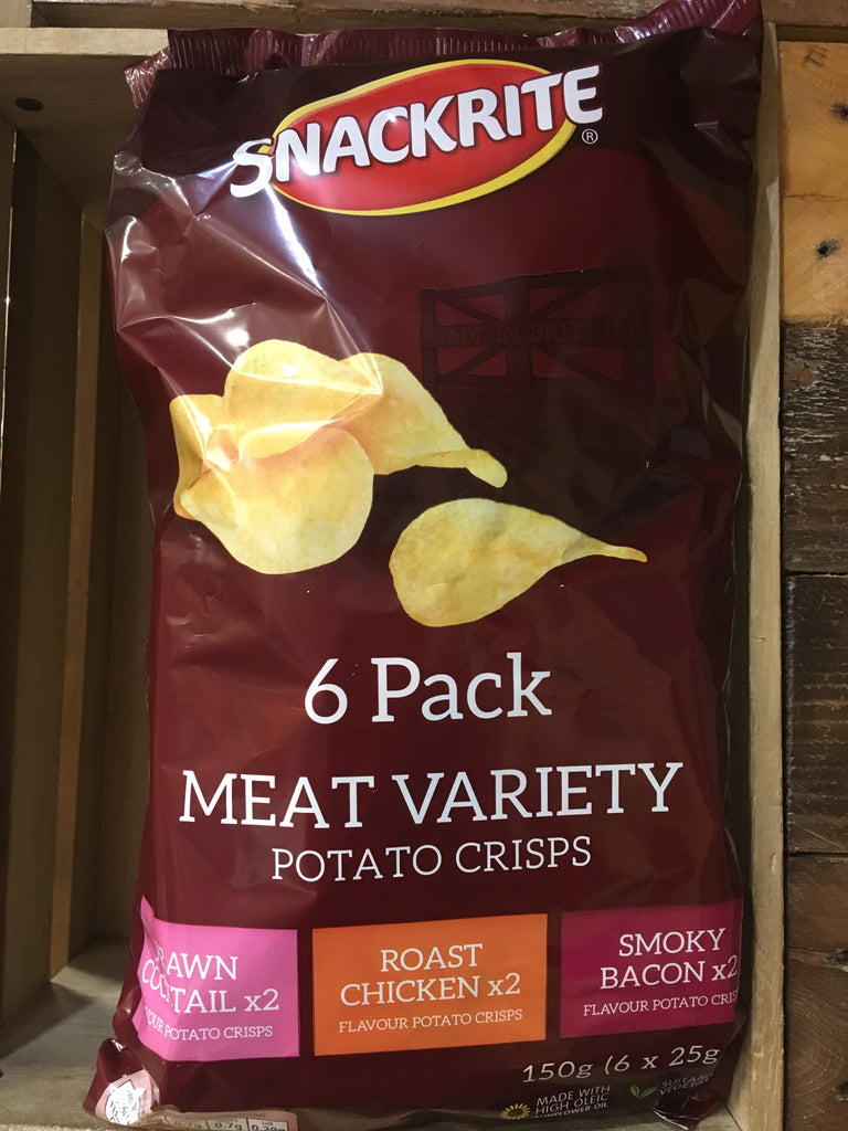 Snackrite 6 Pack Meat Variety Crisps 6x25g & Low Price Foods Ltd