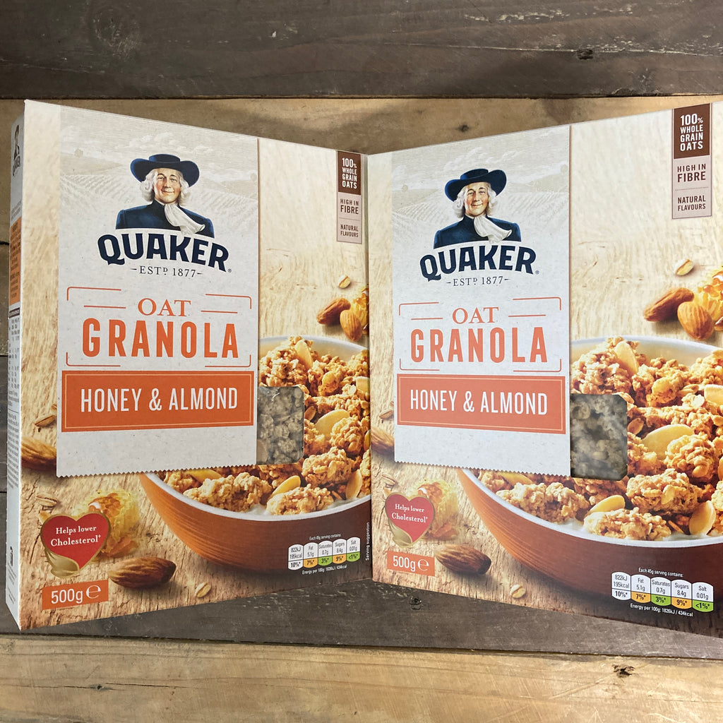 2x Quaker Oat Granola Honey & Almond Packs (2x500g) & Low Price Foods Ltd