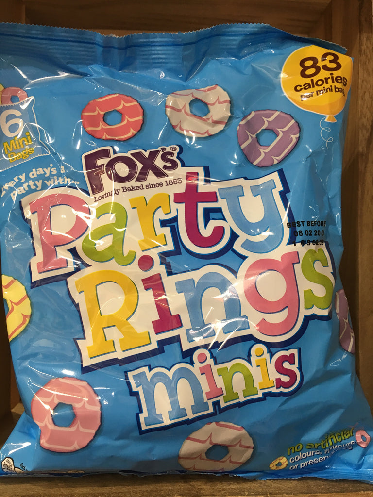 Fox's Mini Party Rings 6 Bags 120g & Low Price Foods Ltd