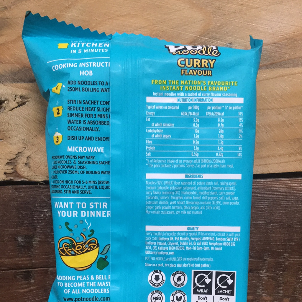 4x Pot Noodle Lost the Pot Curry (4x92g) & Low Price Foods Ltd
