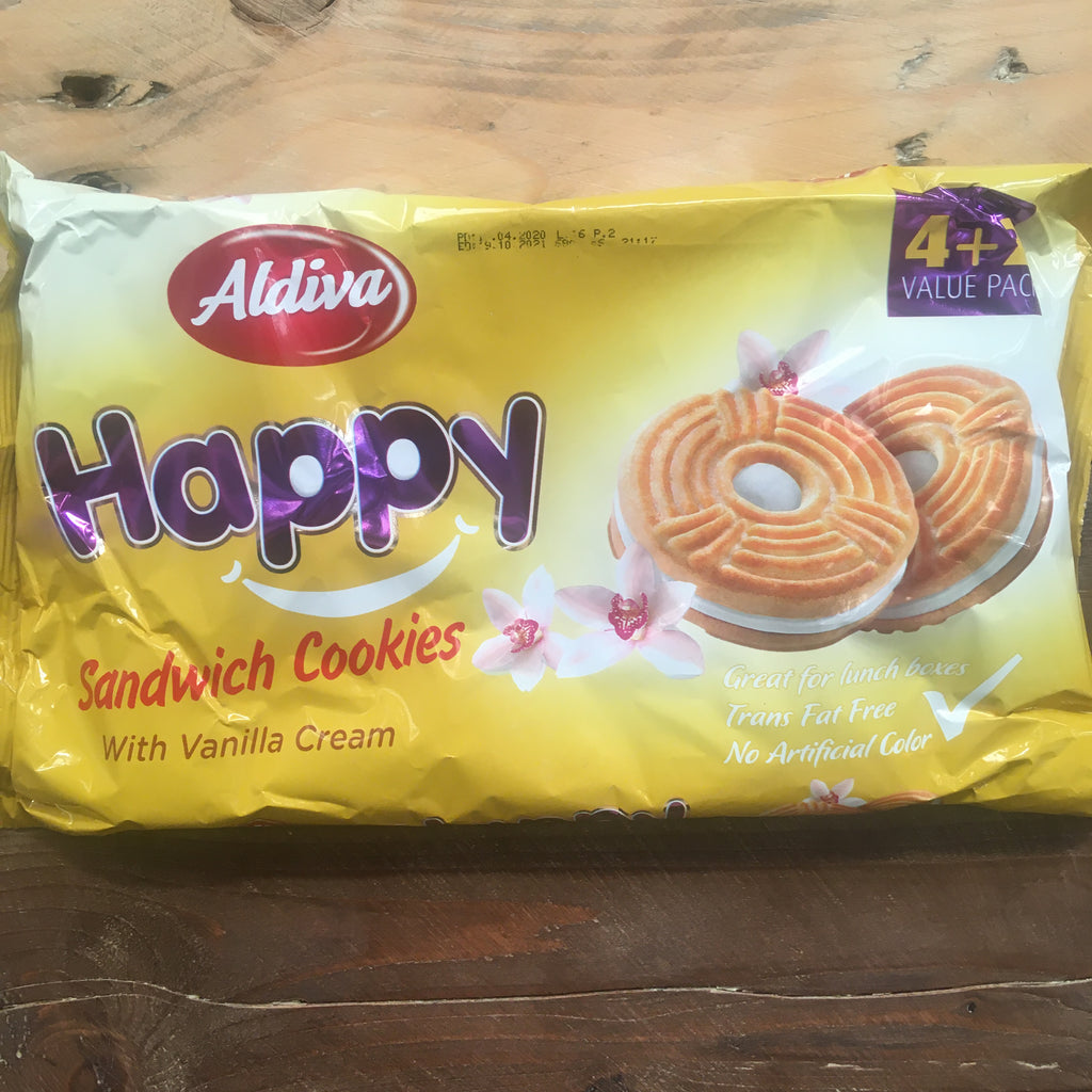 2x Aldiva Happy Sandwich Cookies Vanilla Cream Packs (Two 4+2 408g Pac ...
