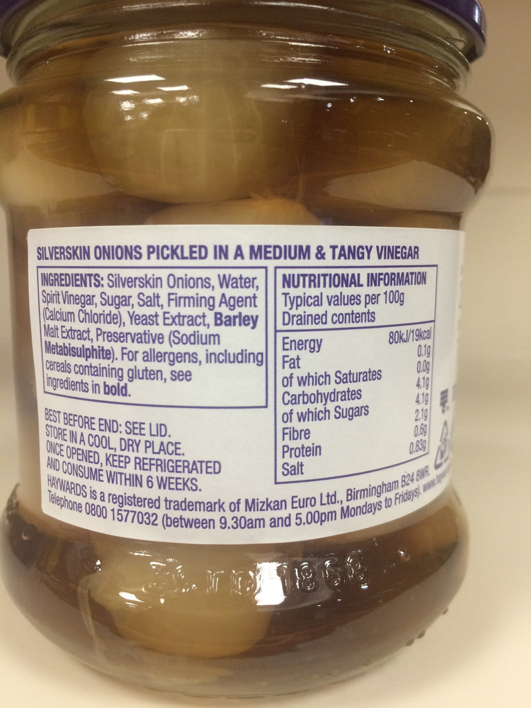 Hayward Pickled Onions - Medium & Tangy 400g & Low Price Foods Ltd