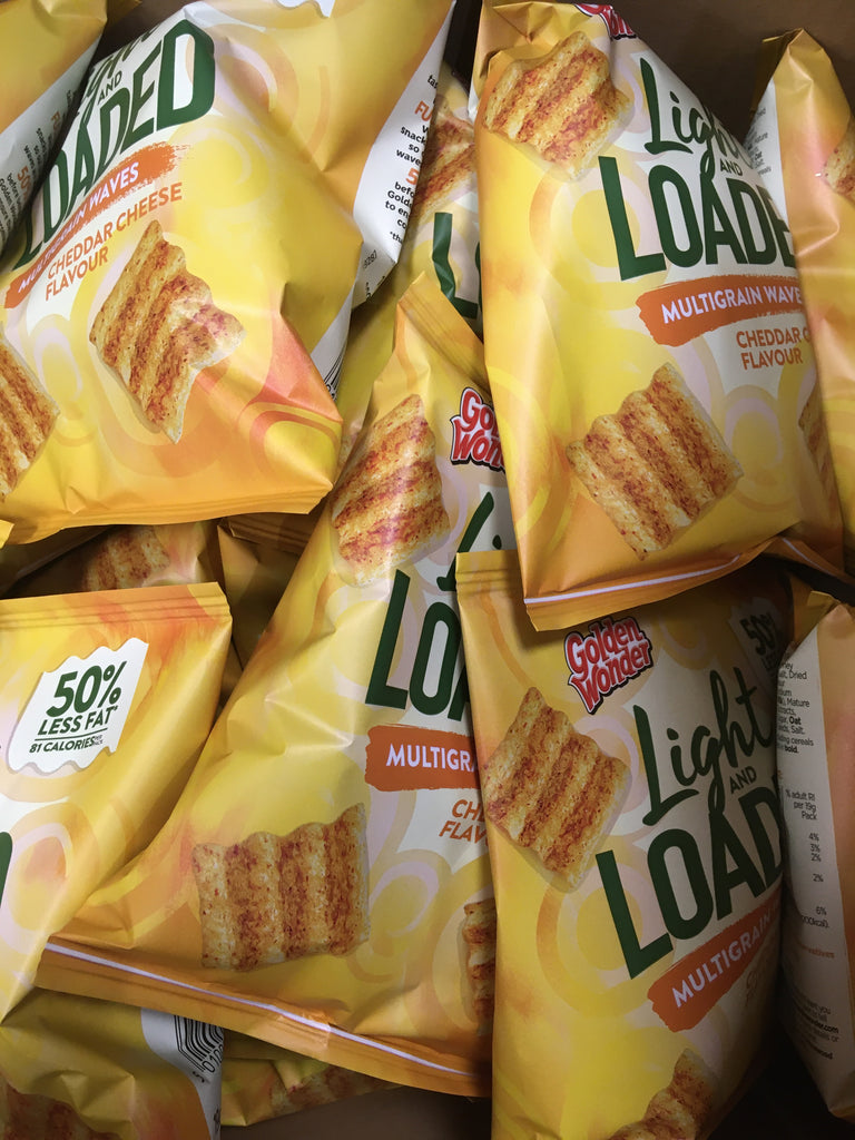 12x Golden Wonder Light & Loaded Cheddar Cheese Snacks (12x19g) & Low ...