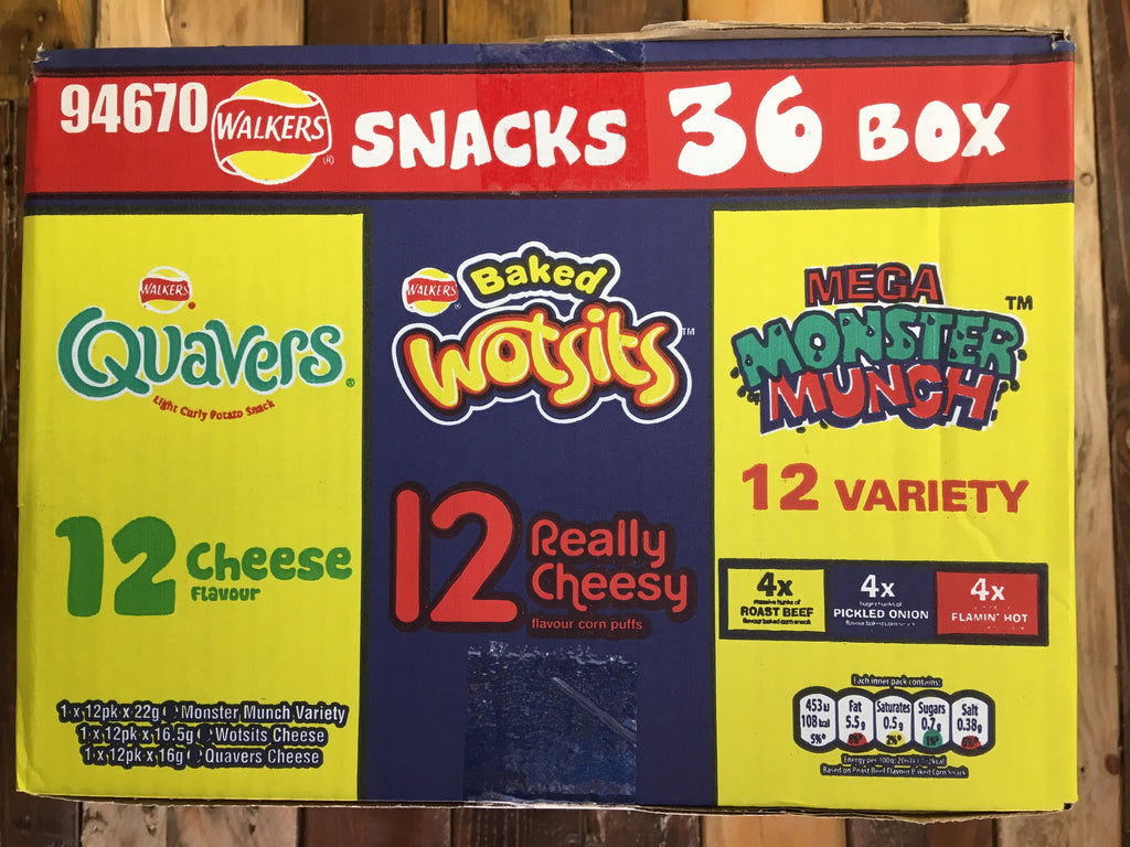 Todays Special Walkers Snacks 36 box (Quavers, Wotsits & Mega Monster ...