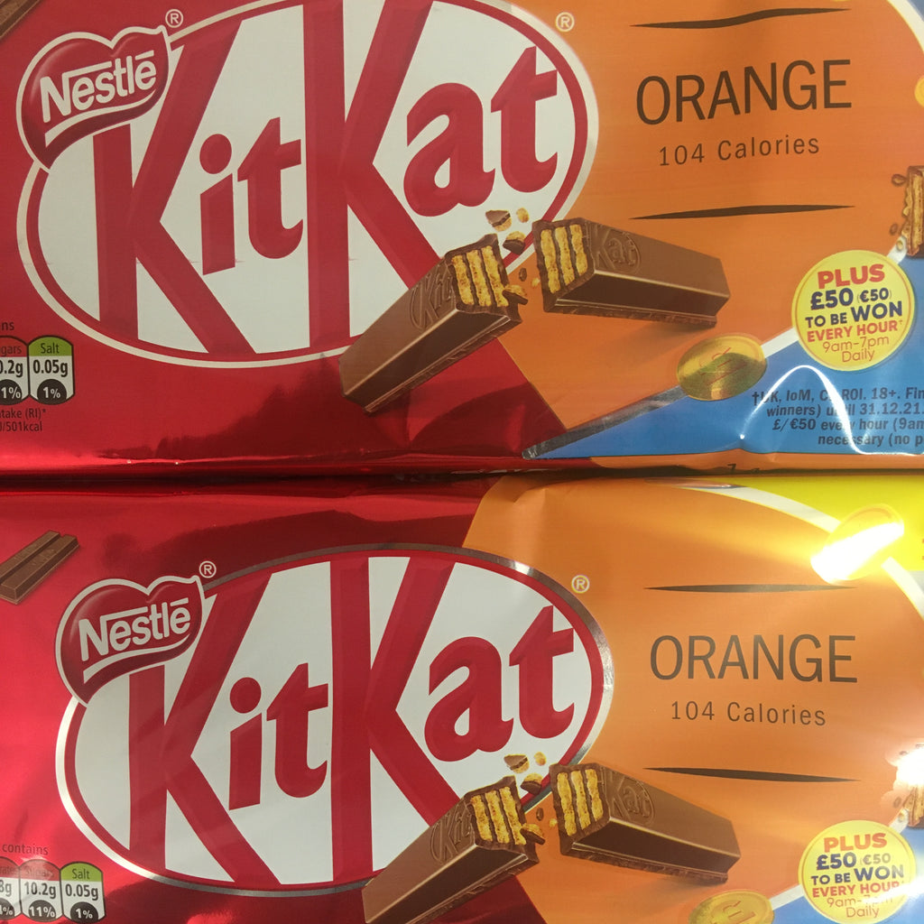 28x KitKat 2 Finger Orange Chocolate Bars (2 Packs of 14 Bars) & Low ...