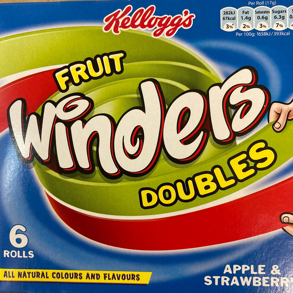 12x Kellogg's Fruit Winders Doubles Strawberry & Apple (2 Packs of 6x1 ...