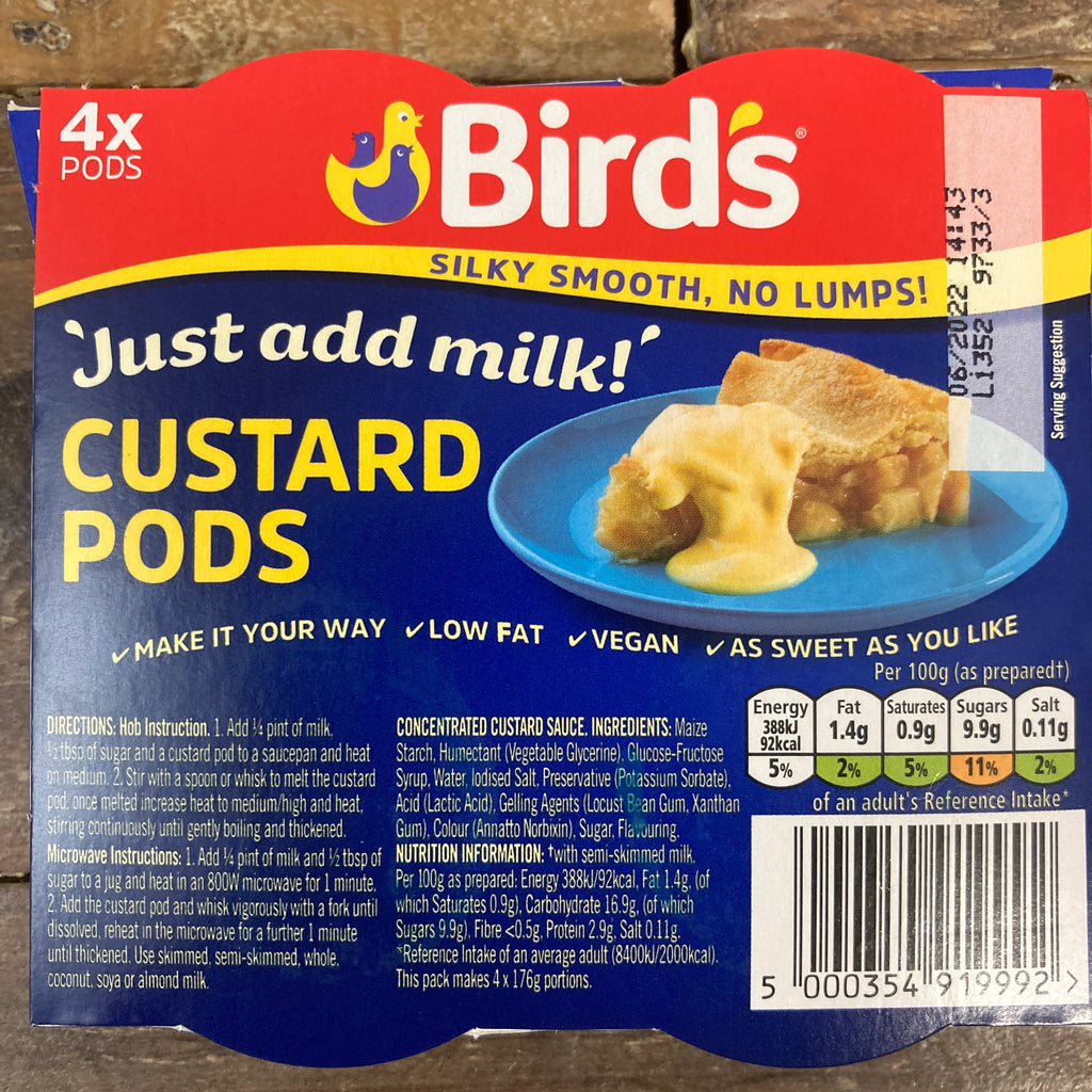 12x Bird's Custard Pods (3 Packs of 4 Pods) & Low Price Foods Ltd