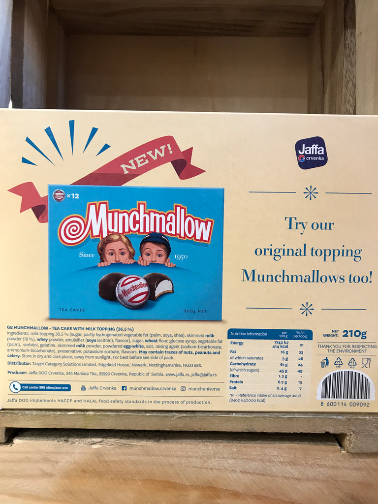 Munchmallow White Tea Cakes (12x17.5g) 210g & Low Price Foods Ltd