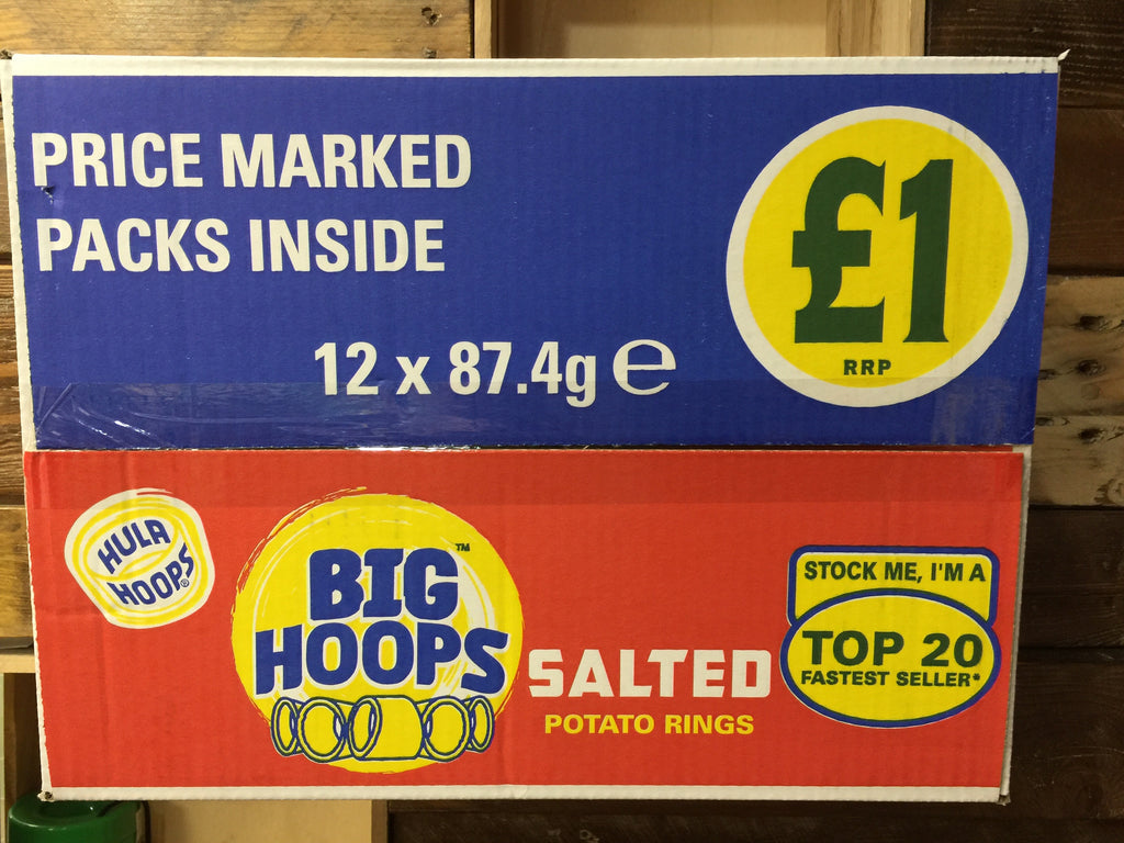 12x Hula Hoops Big Hoops Original Potato Rings 87.4g & Low Price Foods Ltd