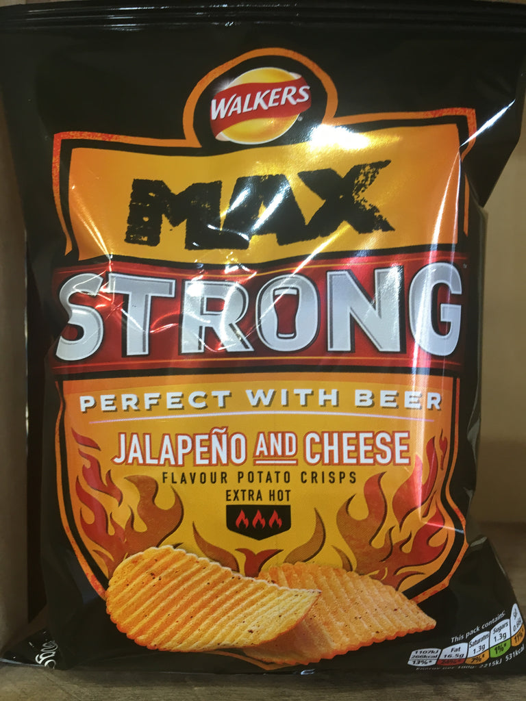 24x Walkers Max Strong Jalapeño & Cheese Crisps Box (24x50g) & Low ...