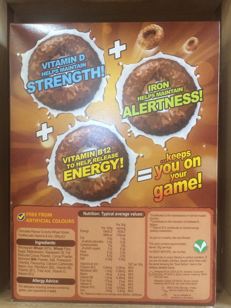 2x Weetabix Weetos Chocolate Flavour Hoops (2x350g) & Low Price Foods Ltd