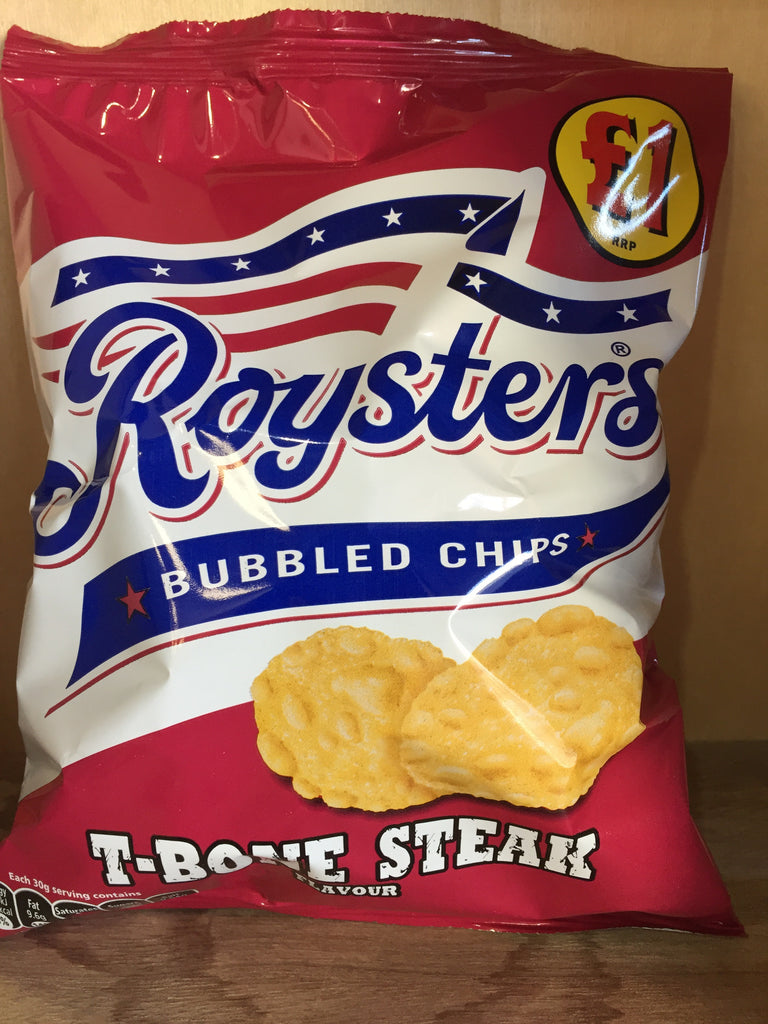 16x Roysters T-Bone Steak Crisps Box (16x65g) & Low Price Foods Ltd