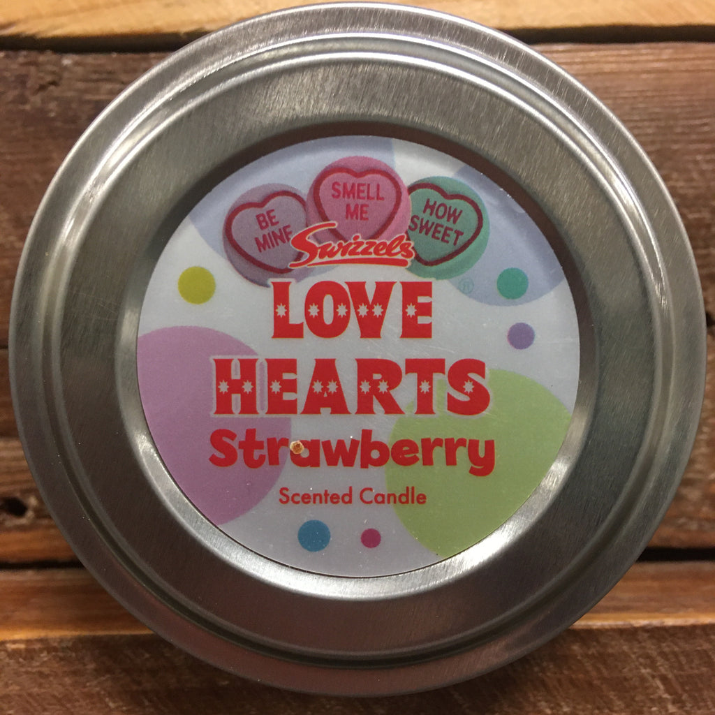Swizzels Love Hearts Scented Candle Tin 85g & Low Price Foods Ltd