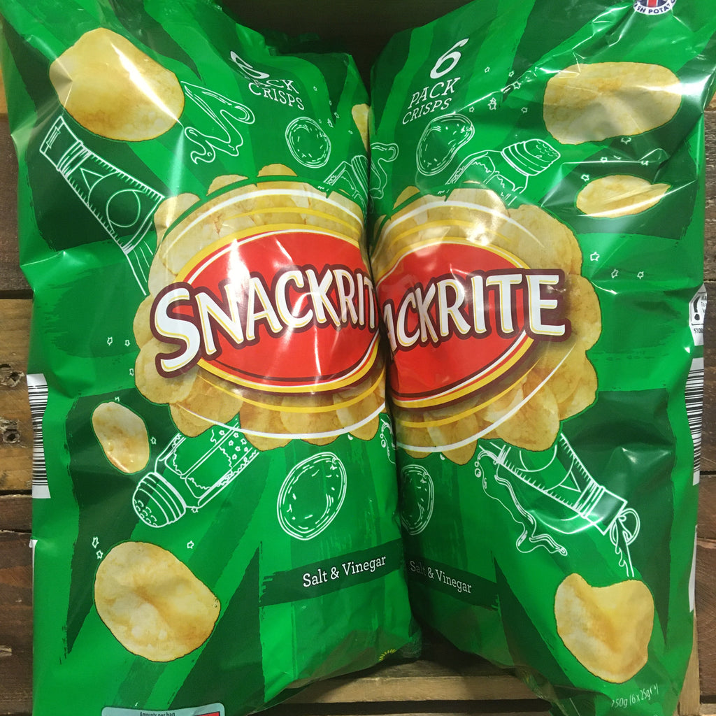 12x Snackrite Salt & Vinegar Crisps (6x25g) & Low Price Foods Ltd