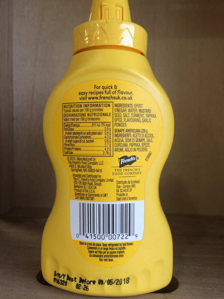 French's Classic Yellow Mustard 226g & Low Price Foods Ltd