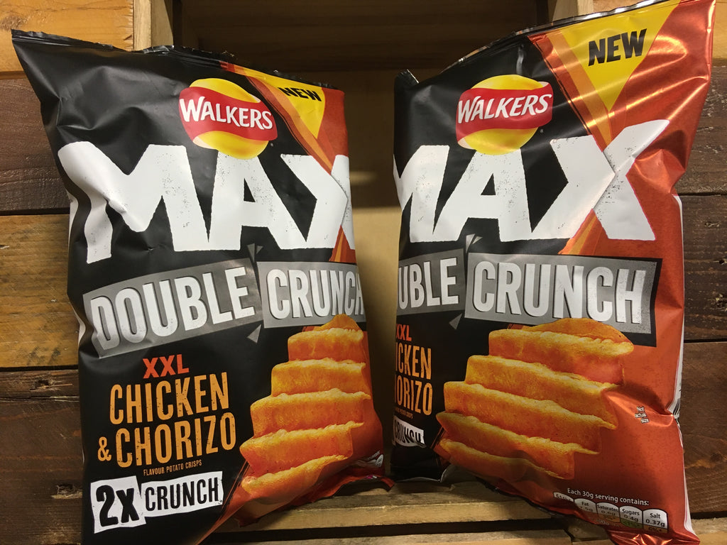 4x Walkers Max Double Crunch XXL Chicken & Chorizo Share Bags (4x140g ...
