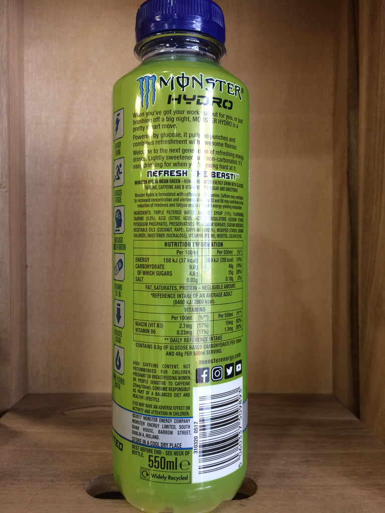 Monster Hydro - Mean Green 550ml & Low Price Foods Ltd