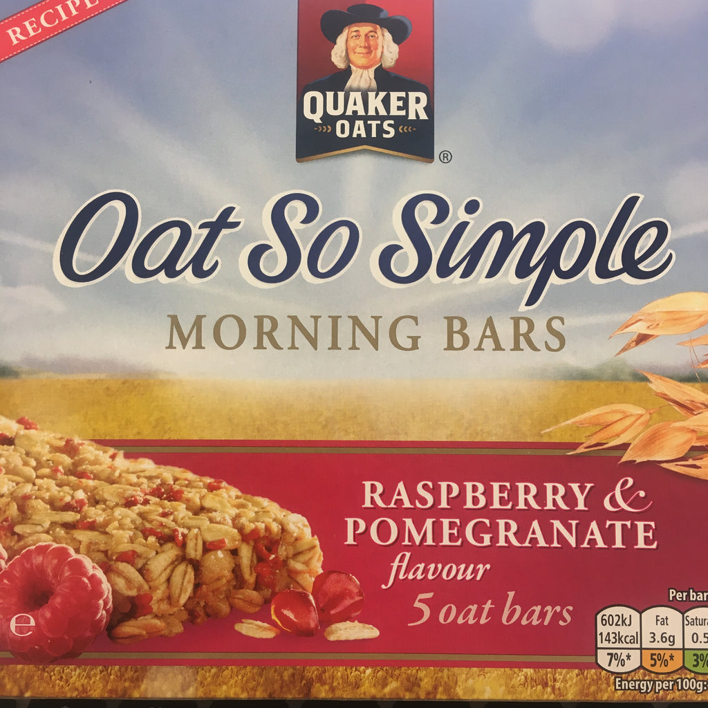20x Quaker Oat So Simple Morning Bars Raspberry & Pomegranate (4 Packs ...