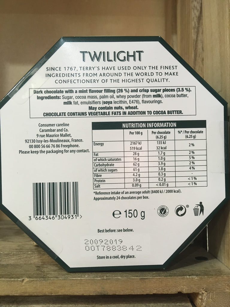 Terrys Twilight Mint Chocolates 150g & Low Price Foods Ltd