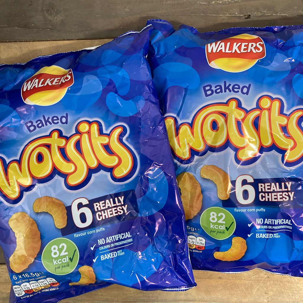 12x Walkers Wotsits Really Cheesy Snack Bags (2 Packs of 6x16.5g) & Low ...