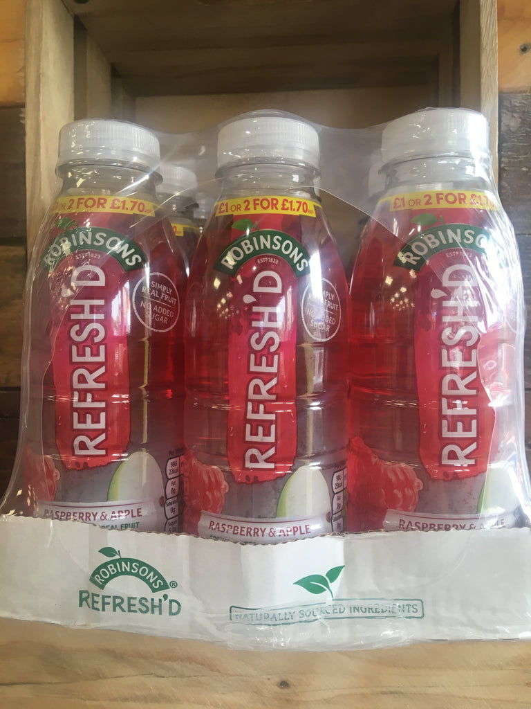 12x Robinsons Refresh'd Raspberry & Apple Spring Water (12x500ml) & Low ...