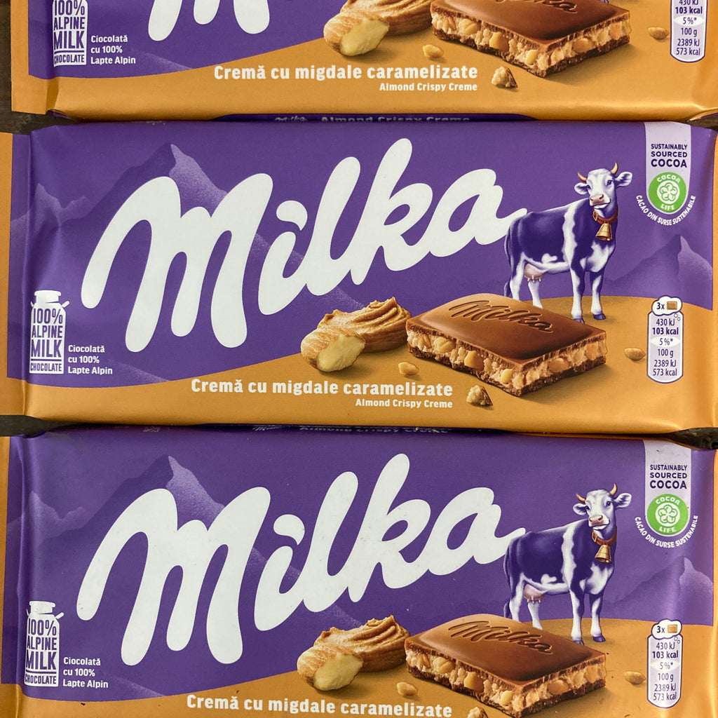 3x Milka Almond Crispy Creme Chocolate Bars (3x90g) & Low Price Foods Ltd