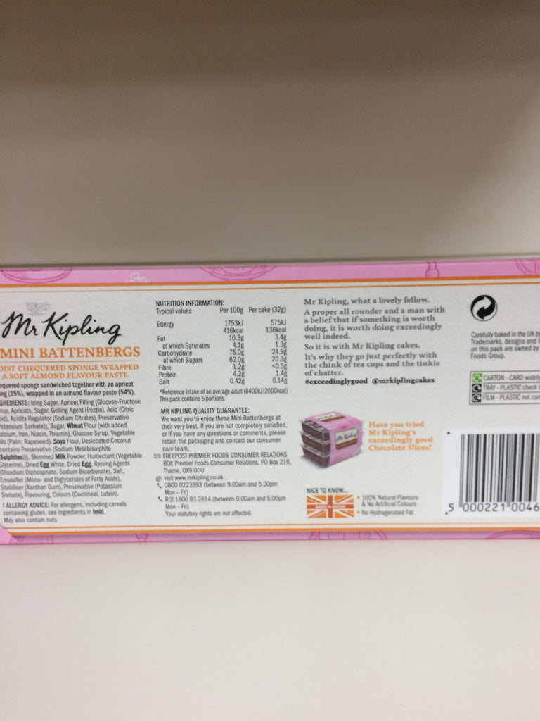Mr Kipling 5 Mini Battenberg Cakes & Low Price Foods Ltd
