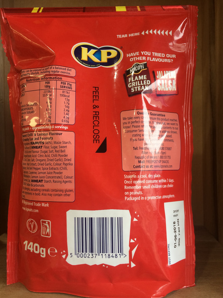 KP XL Crunchy Coated Peanuts Sweet Chilli with Lemon 140g & Low Price ...