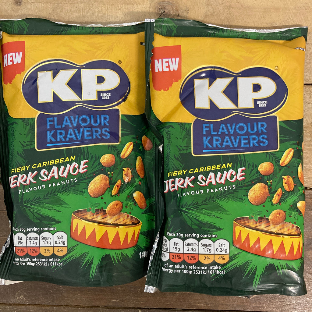 2x Kp Flavour Kravers Caribbean Jerk Sauce Peanuts Bags (2x140g) & Low ...